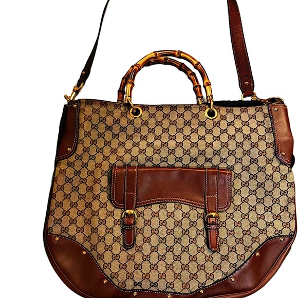 Gucci | Bags | Authentic Gucci 94 Aw Tom Ford Monogram Gg Bamboo 2 Way ...